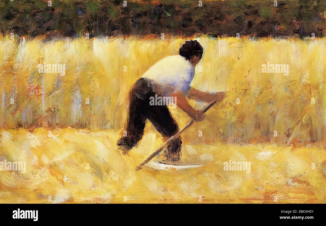 Georges Seurat painting - The Mower Stock Photo - Alamy