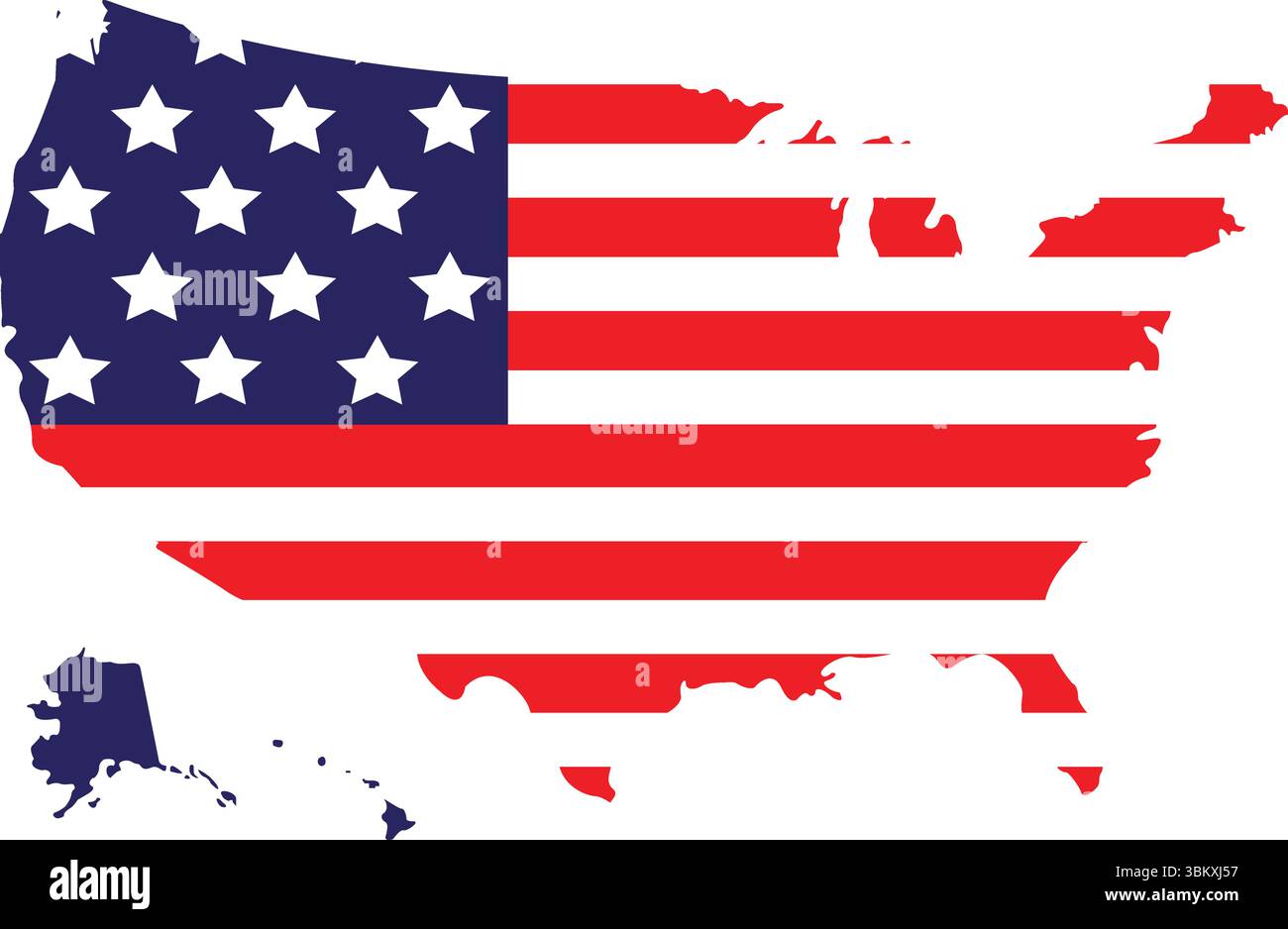 Vector illustration of America map with flag overlay. Ideal for ...