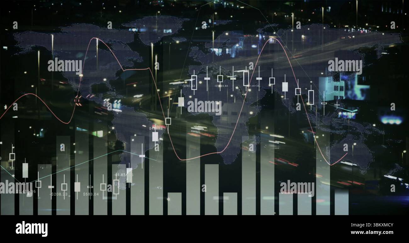 Financial chart overlay flowing over hi-res stock photography and images - Alamy