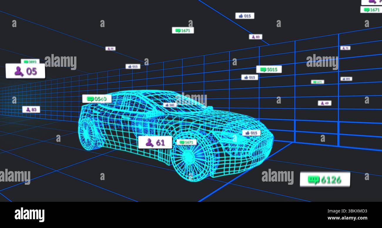 Displaying glowing blue wireframe hi-res stock photography and images - Alamy