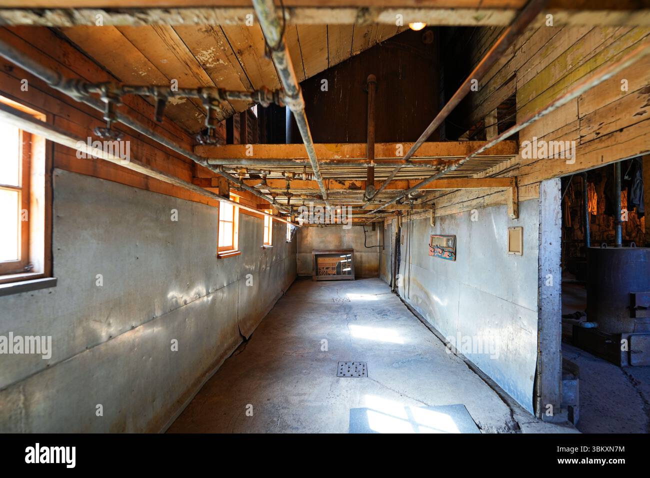 Showers in the miners breakroom in the Atlas Coal Mine, a National ...