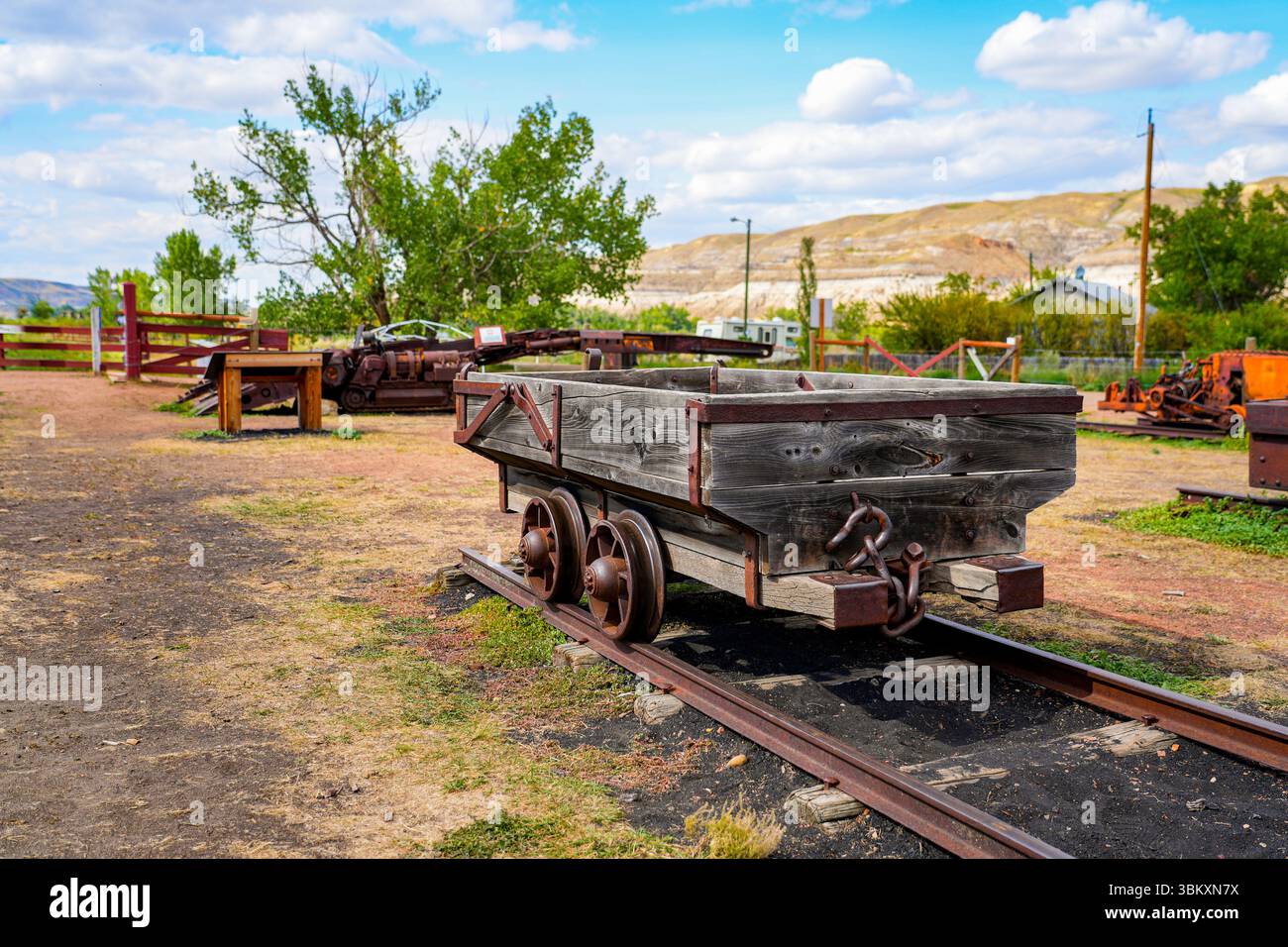Ore chariot in the Atlas Coal Mine in the Drumheller Valley, Alberta ...