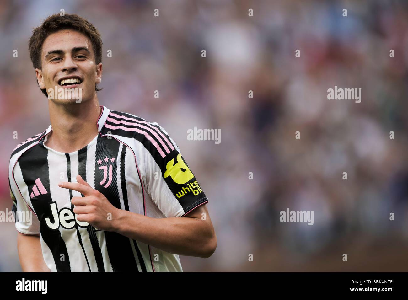Kenan Yildiz of Juventus FC celebrates after scoring a goal during the ...