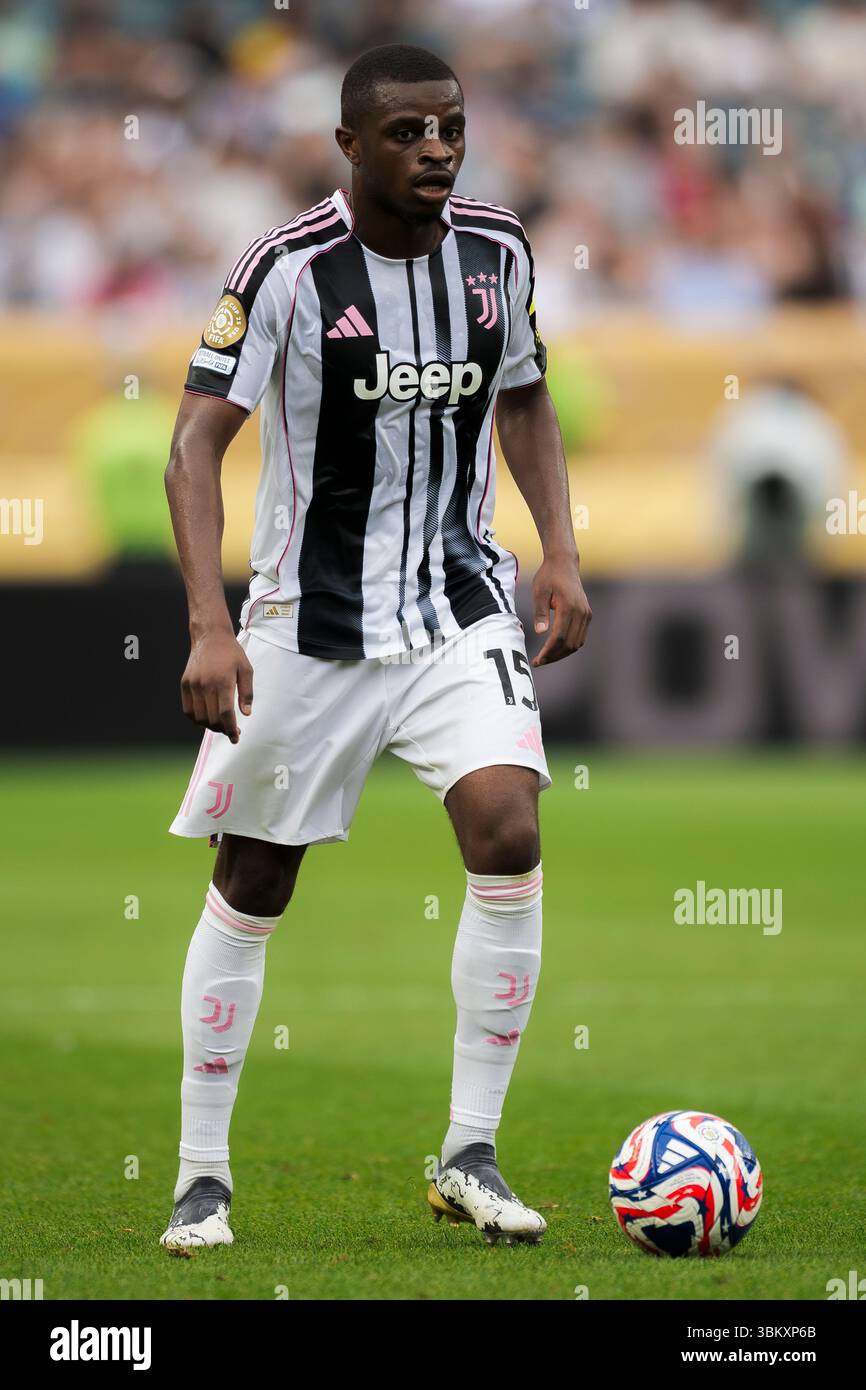 Pierre Kalulu of Juventus FC in action during the FIFA Club World Cup ...