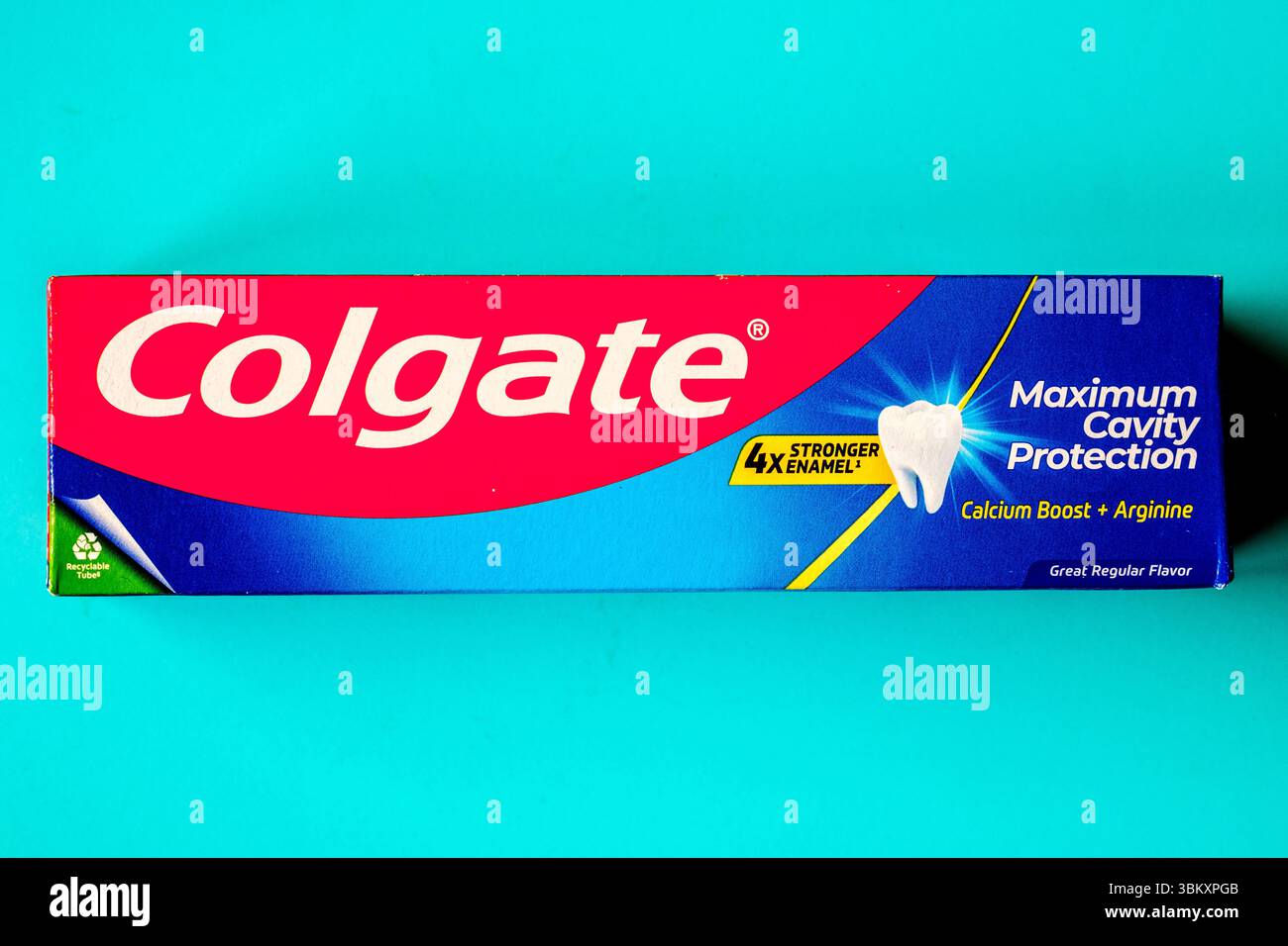 London UK, June23 2025, Colgate Maximum Cavity Protection Toothpaste ...