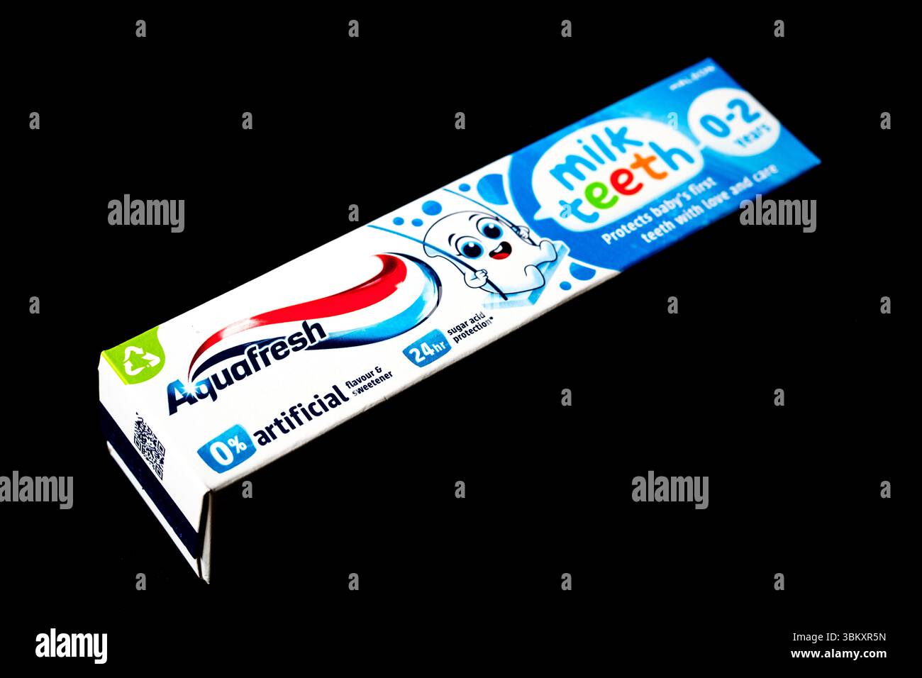 London UK, June23 2025, Boxed Tube Of Aquafresh Milk Teeth Toothpaste ...
