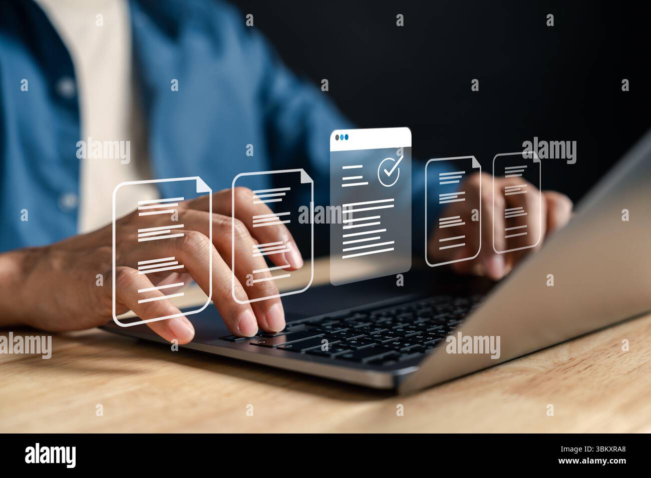 Document checklist and digital online form concept for data entry ...