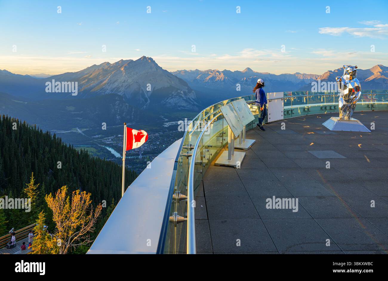 Rooftop of the upper terminal of the Banff Gondola cable car on Sulphur ...