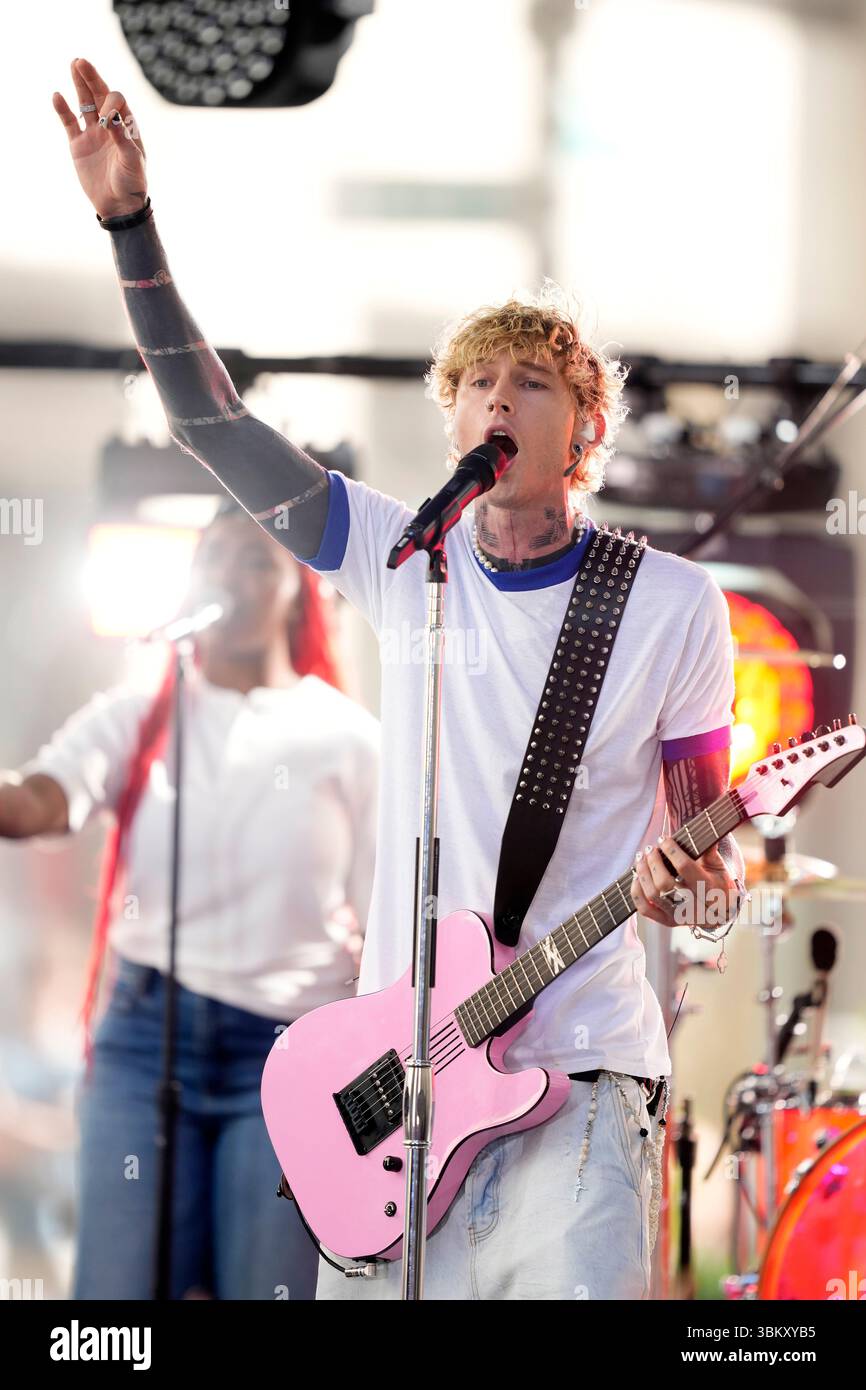Machine Gun Kelly performs on NBC's Today show at Rockefeller Plaza on ...