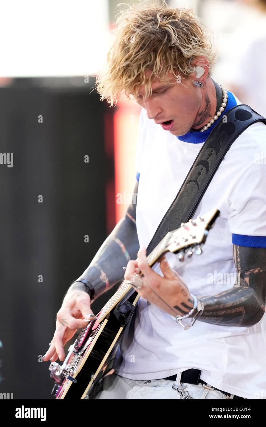 Machine Gun Kelly performs on NBC's Today show at Rockefeller Plaza on ...
