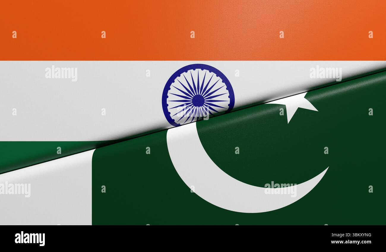 Flags india pakistan together hi-res stock photography and images - Alamy