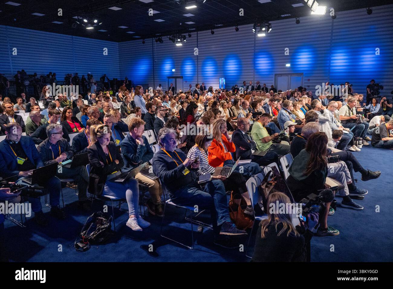 DEN HAAG, NETHERLANDS - JUNE 23: Journalists following the NATO Summit ...