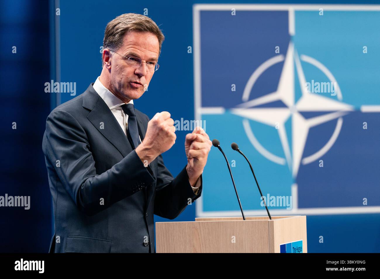 DEN HAAG, NETHERLANDS - JUNE 23: NATO Secretary General Mark Rutte ...