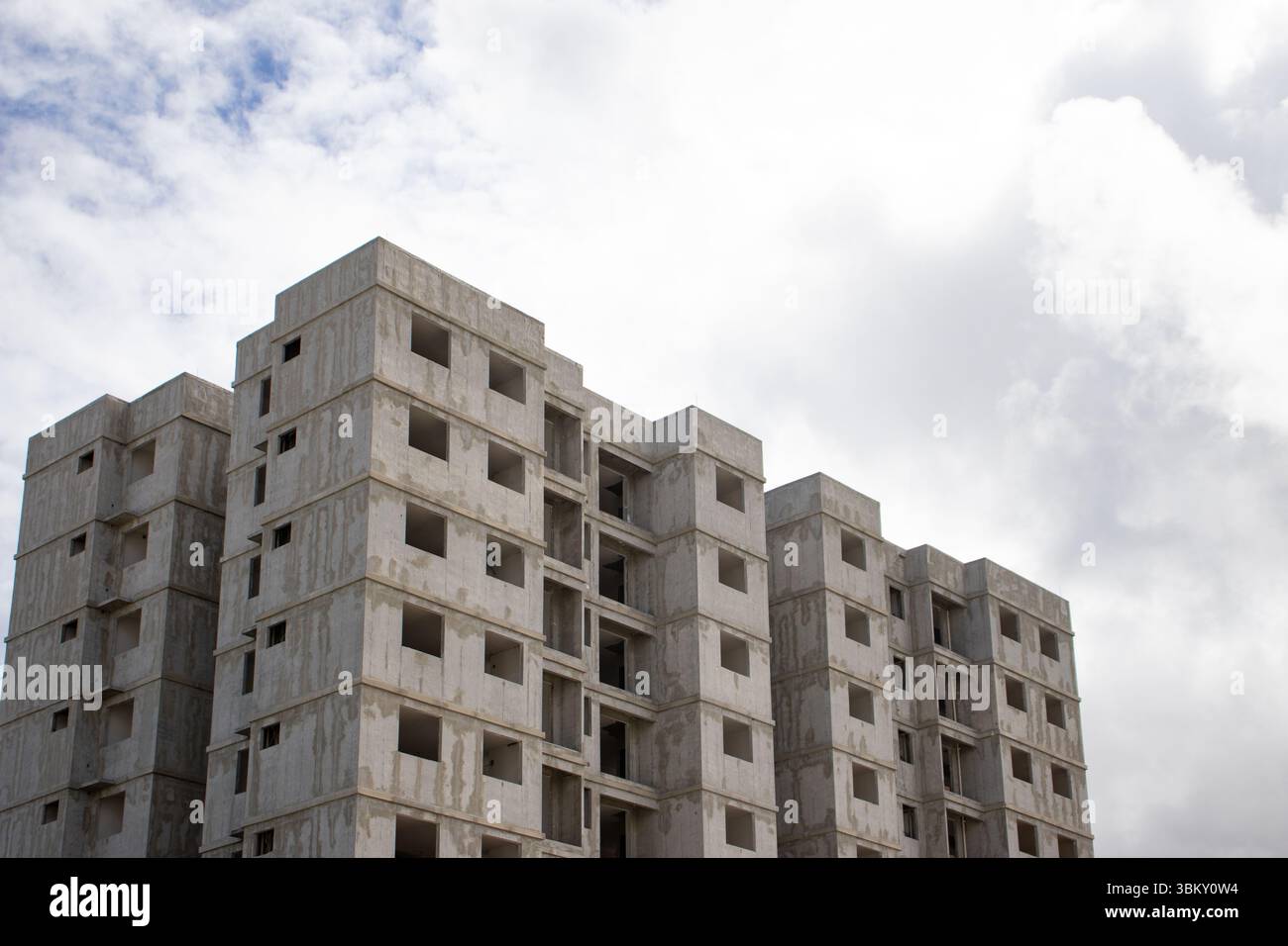 Residential Building Under Construction with Exposed Concrete Structure ...