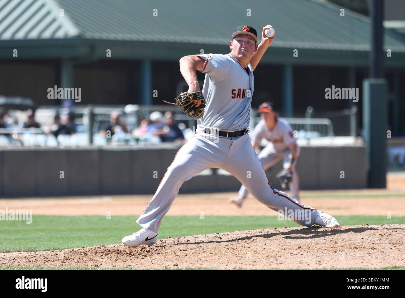 Tyler Switalski (47) of the San Jose Giants pitches against the Rancho ...