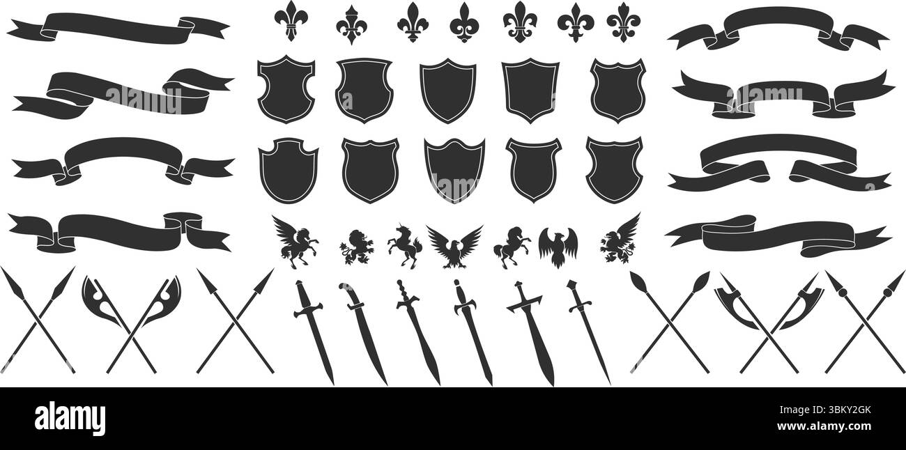 Heraldic wreath Black and White Stock Photos & Images - Alamy