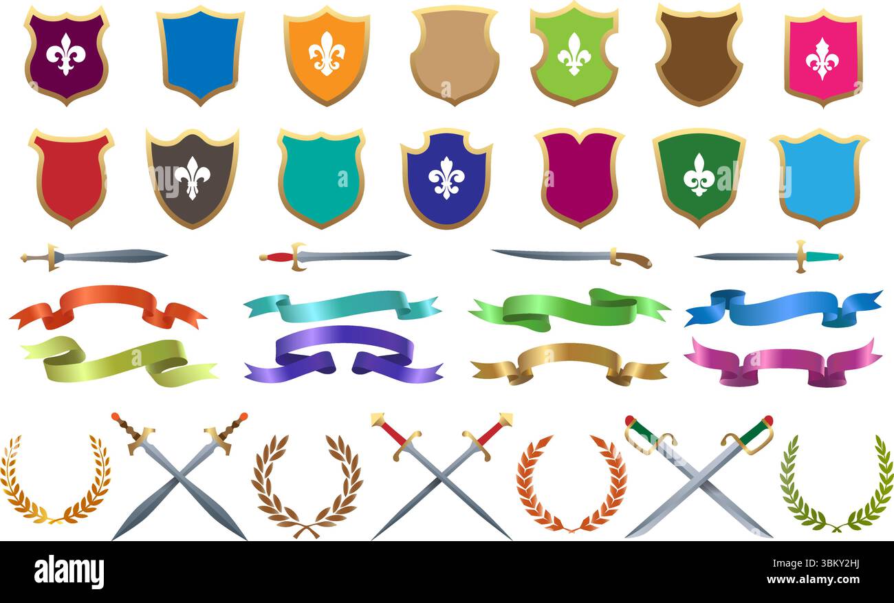 Wreath with symbols Cut Out Stock Images & Pictures - Alamy