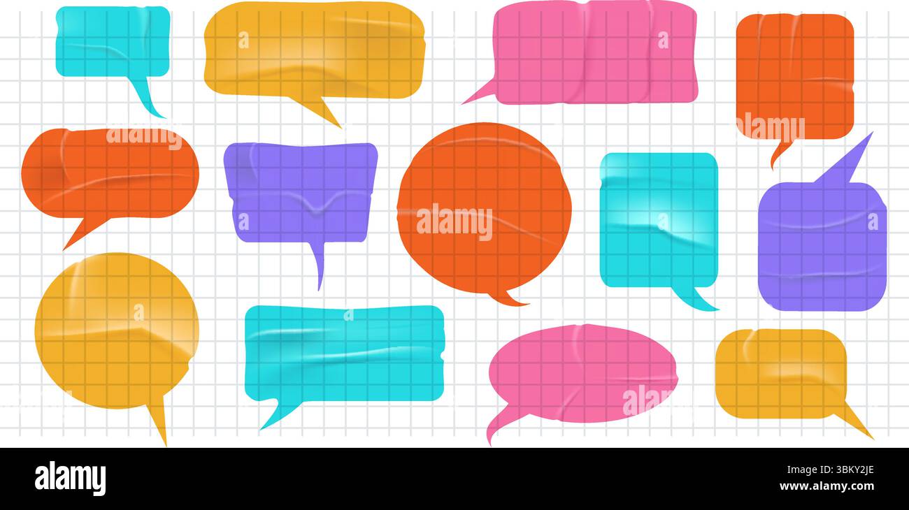 Colorful sticker speech bubbles Stock Vector Image & Art - Alamy