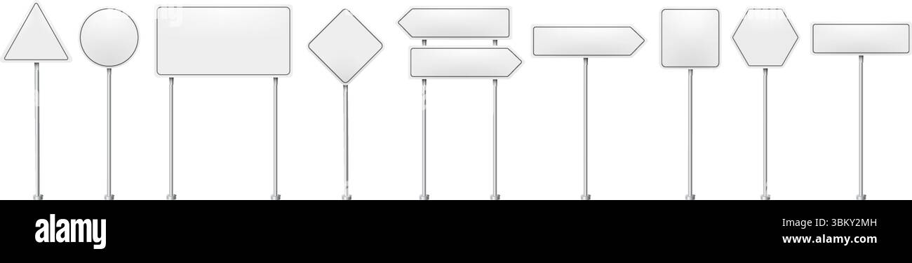 Realistic road traffic sign template set Stock Vector Image & Art - Alamy
