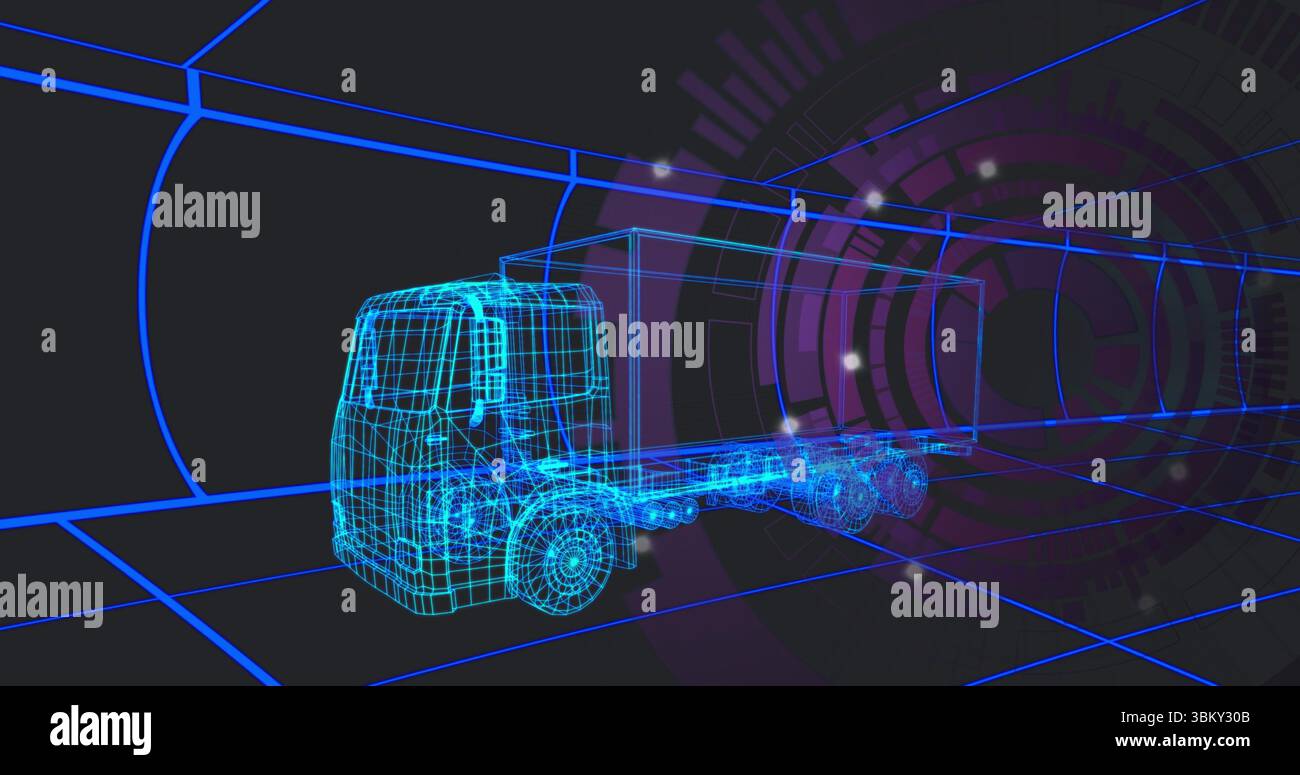 Rendering futuristic interface overlay blue hi-res stock photography ...