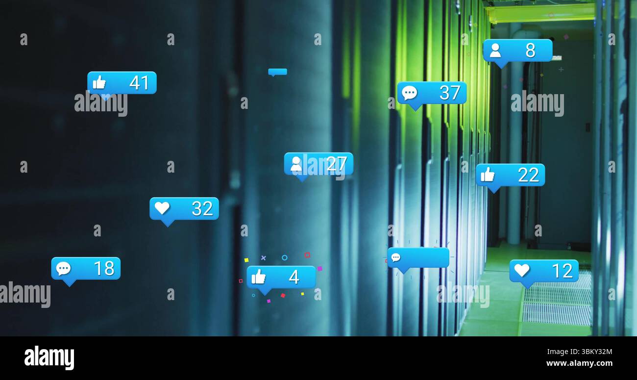 Server racks corridor lighting up hi-res stock photography and images ...