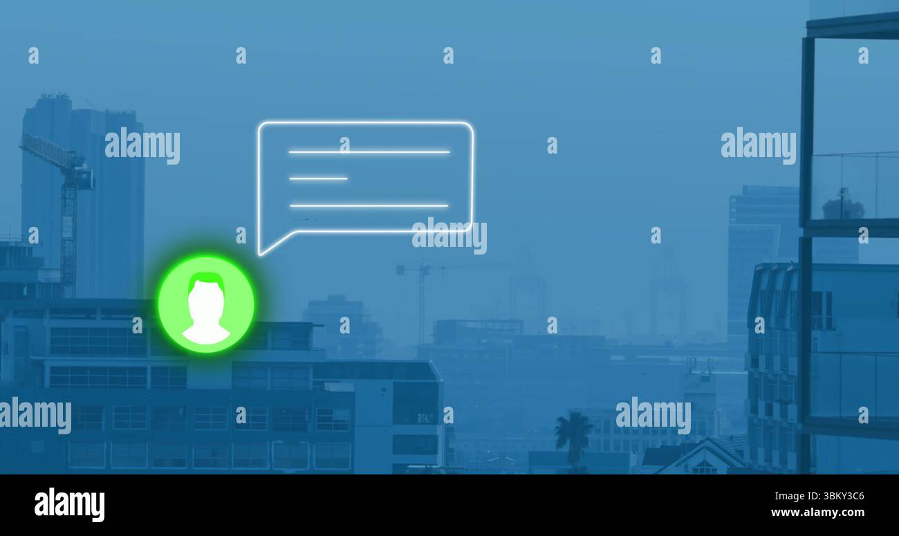 Glowing chat bubble user icon hi-res stock photography and images - Alamy