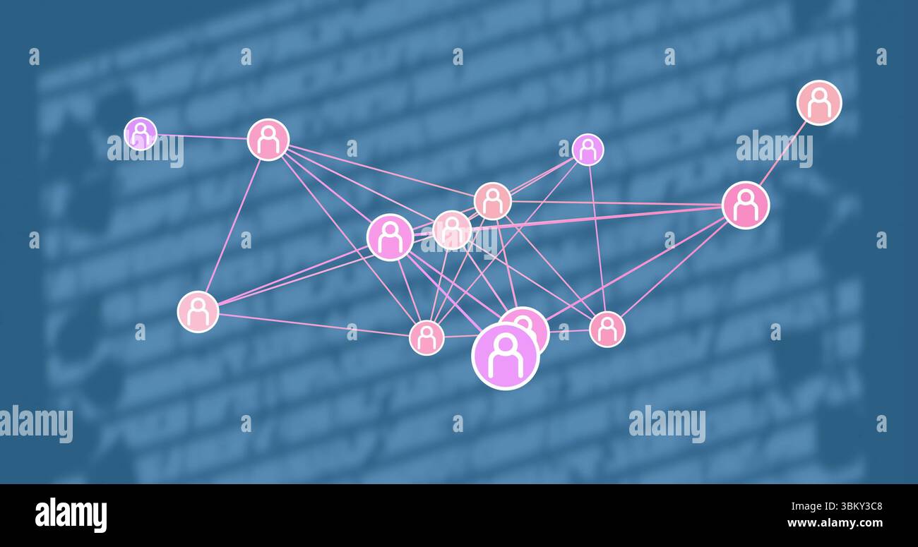 Purple user icons connected lines hi-res stock photography and images ...