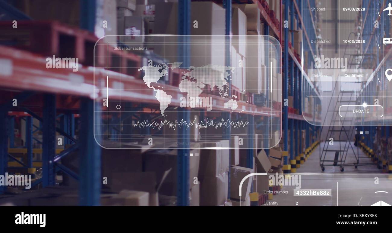 In warehouse digital interface displaying hi-res stock photography and ...