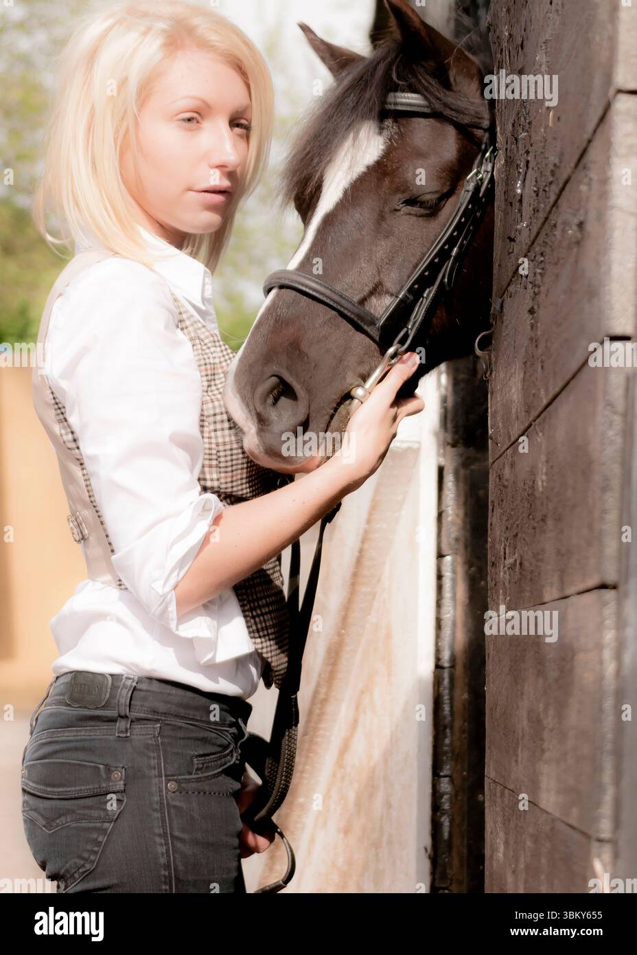 Woman riding horse serene hi-res stock photography and images - Alamy