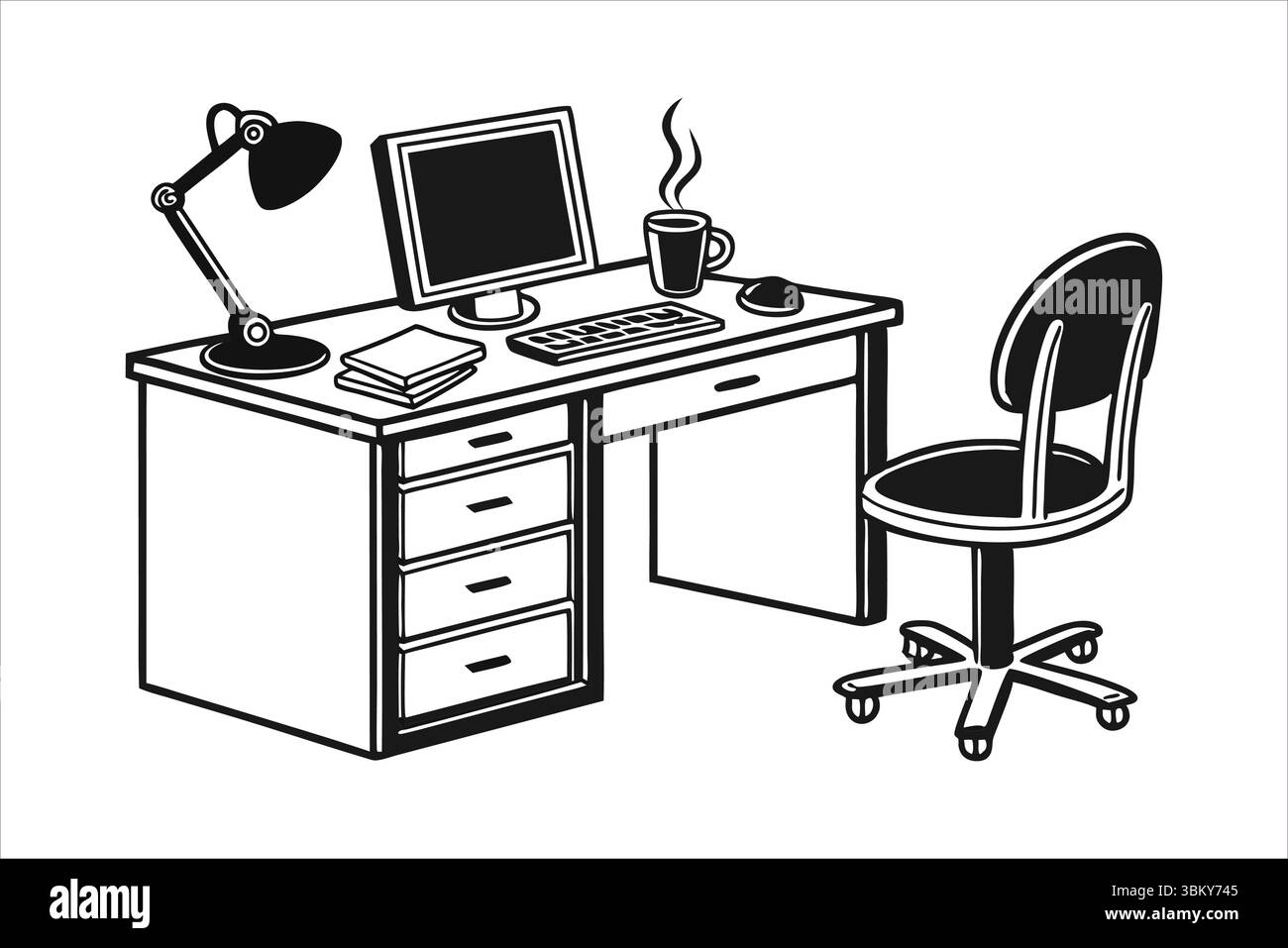 Home furniture silhouette Black and White Stock Photos & Images - Alamy