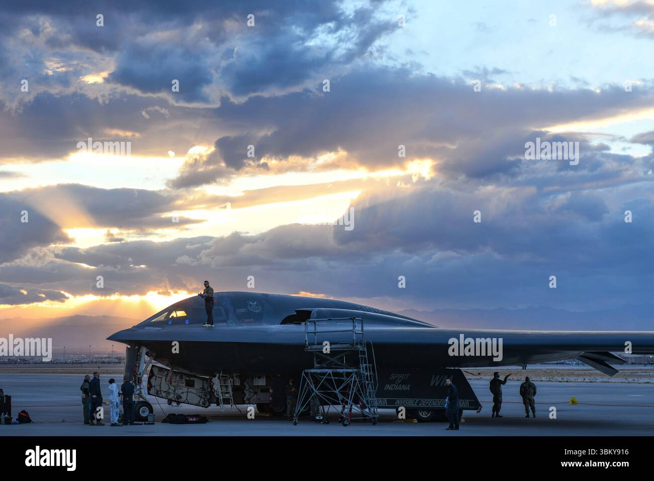Maintenance Airmen with the 393rd Expeditionary Bomb Squadron conduct ...