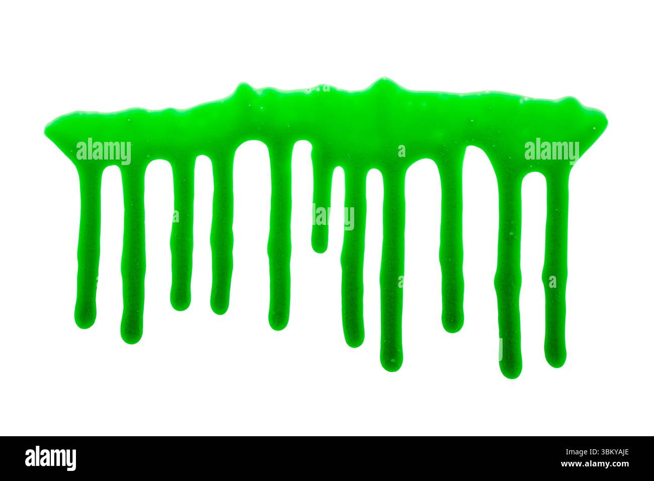 Dripping green liquid isolatd on white background for halloween design ...
