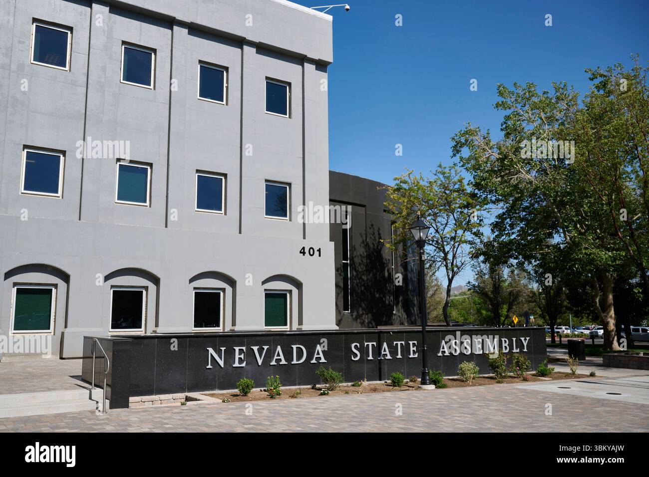 Signage for Nevada State Assembly is seen at the Nevada State ...