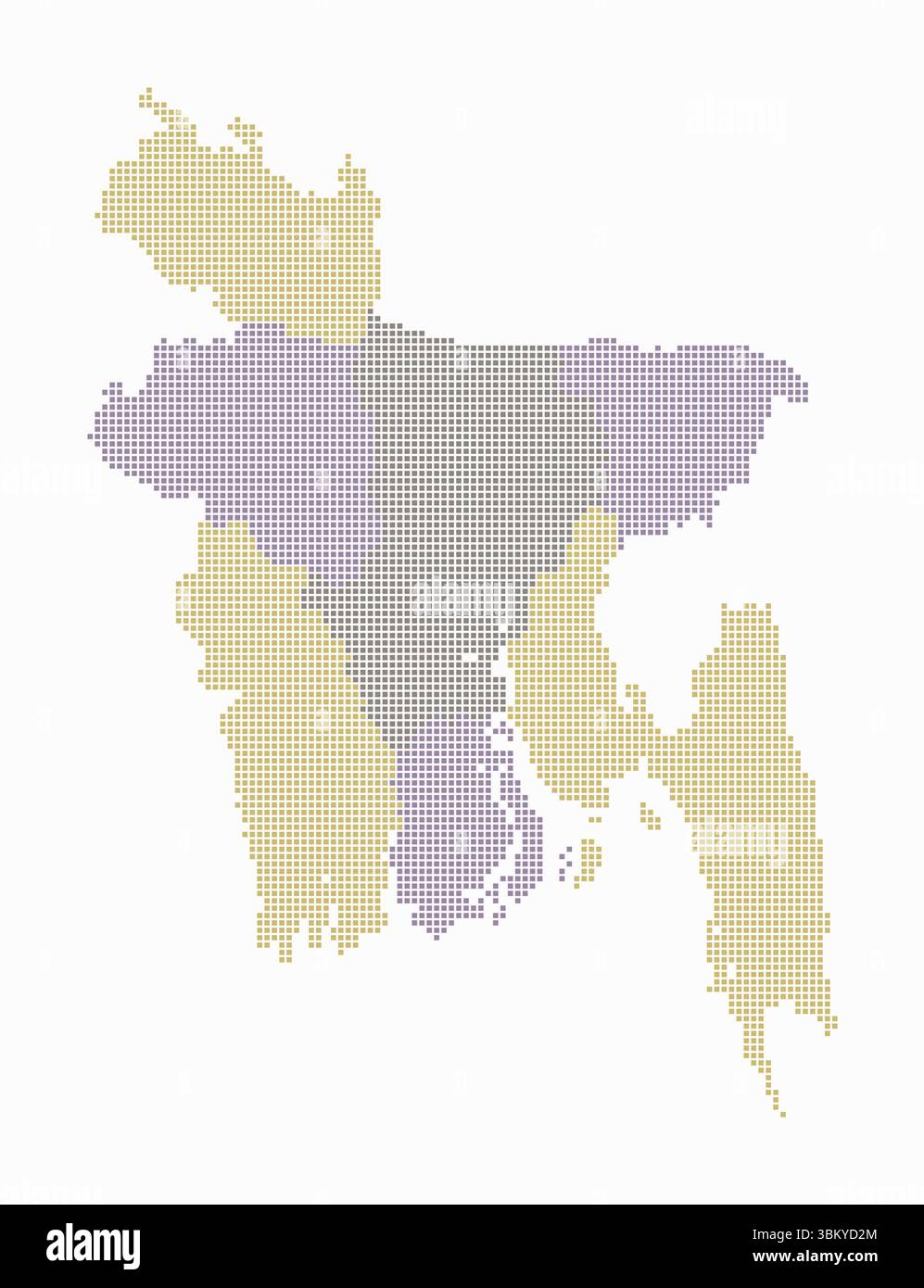 Bangladesh dotted map. Digital style map of the country on white ...
