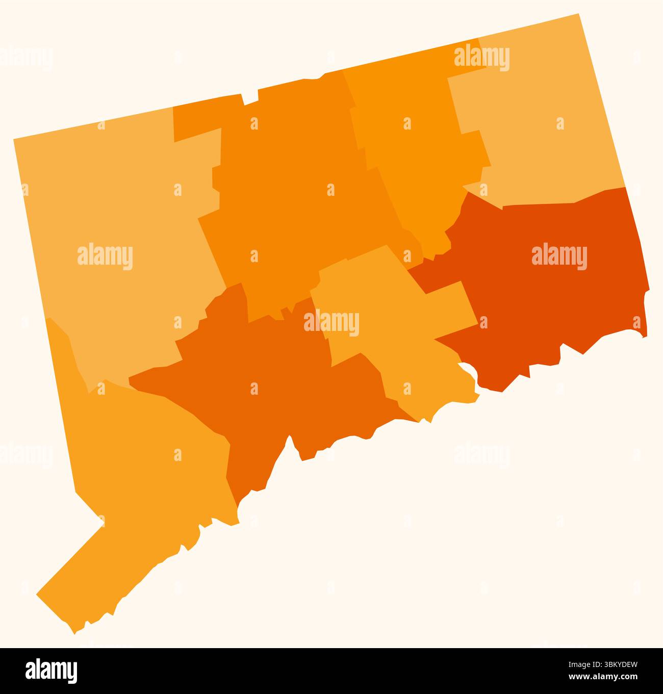 Map of Connecticut with counties. Just a simple state border map with ...