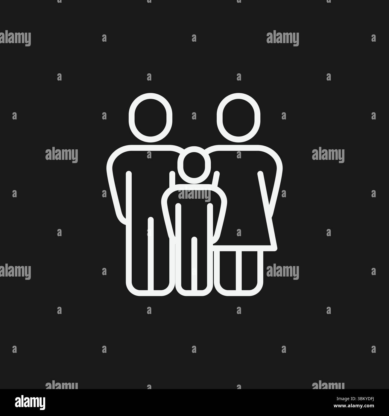 Family Unit Icon, Parents, Child, Household And Demographic Symbol ...