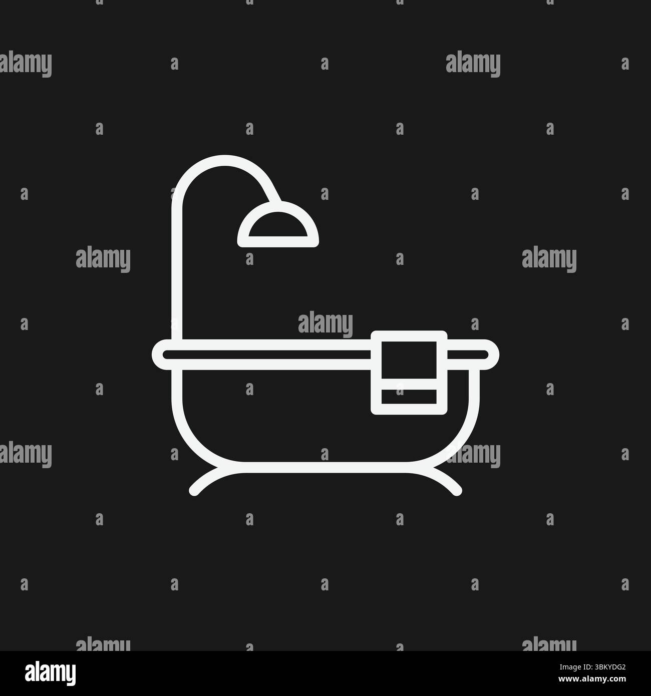 Bathtub with Shower Icon, Bathroom, Washing, Hygiene And Home Fixture ...