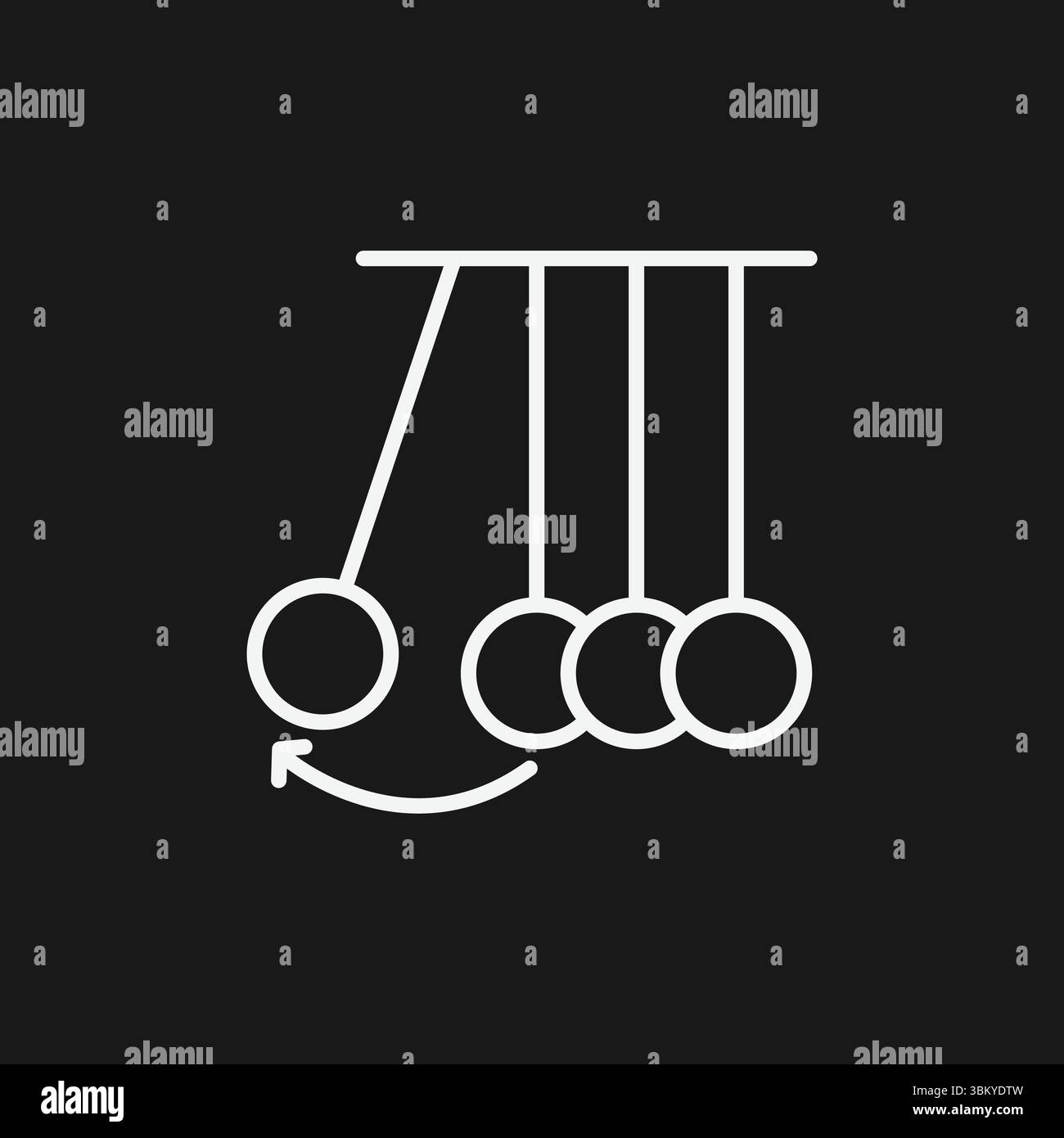 Newton's Cradle Icon, Physics, Momentum, Kinetic Energy And Perpetual ...