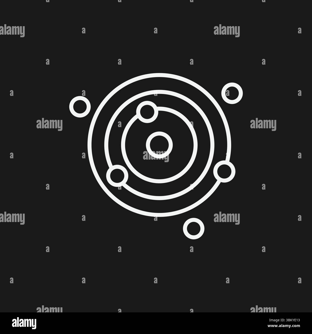 Atom Solar System Icon, Science, Orbit And Connection Symbol Stock ...