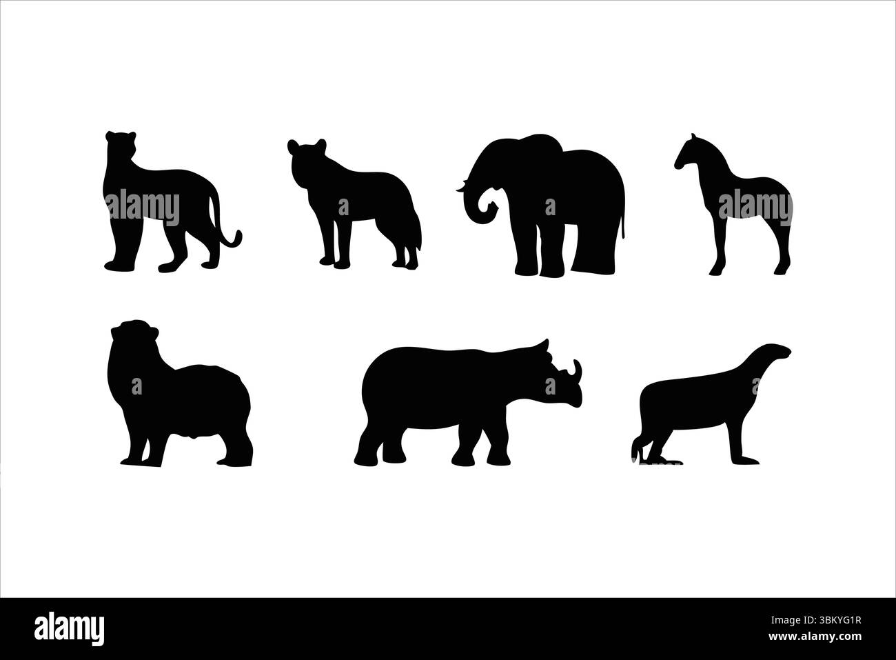 Wild Animal Silhouettes Collection - Safari and Forest Animals Vector ...