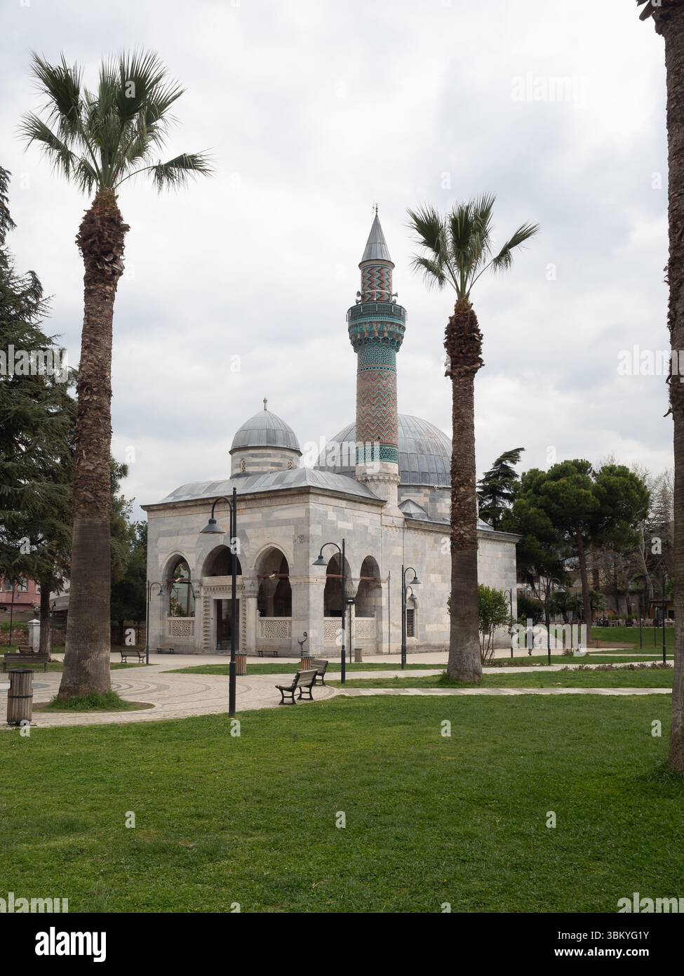A view of the Green Mosque in Bursa, Turkey, a historical landmark ...