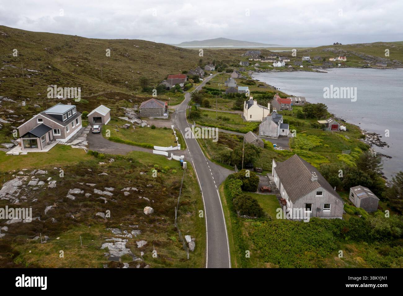 Borgh hamlet on the Isle of Berneray in the Outer Hebrides, Scotland ...
