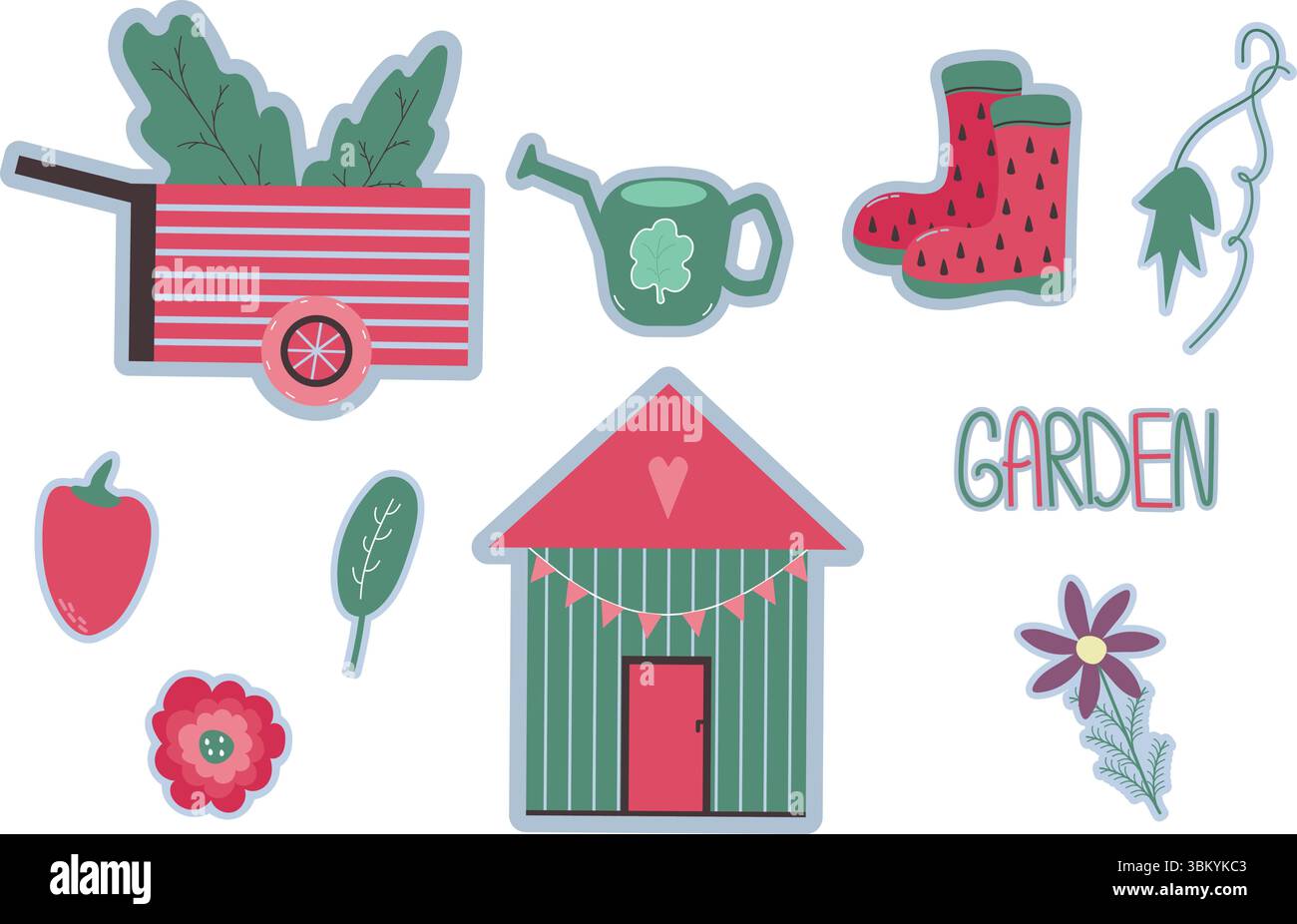 Garden by the house Cut Out Stock Images & Pictures - Alamy