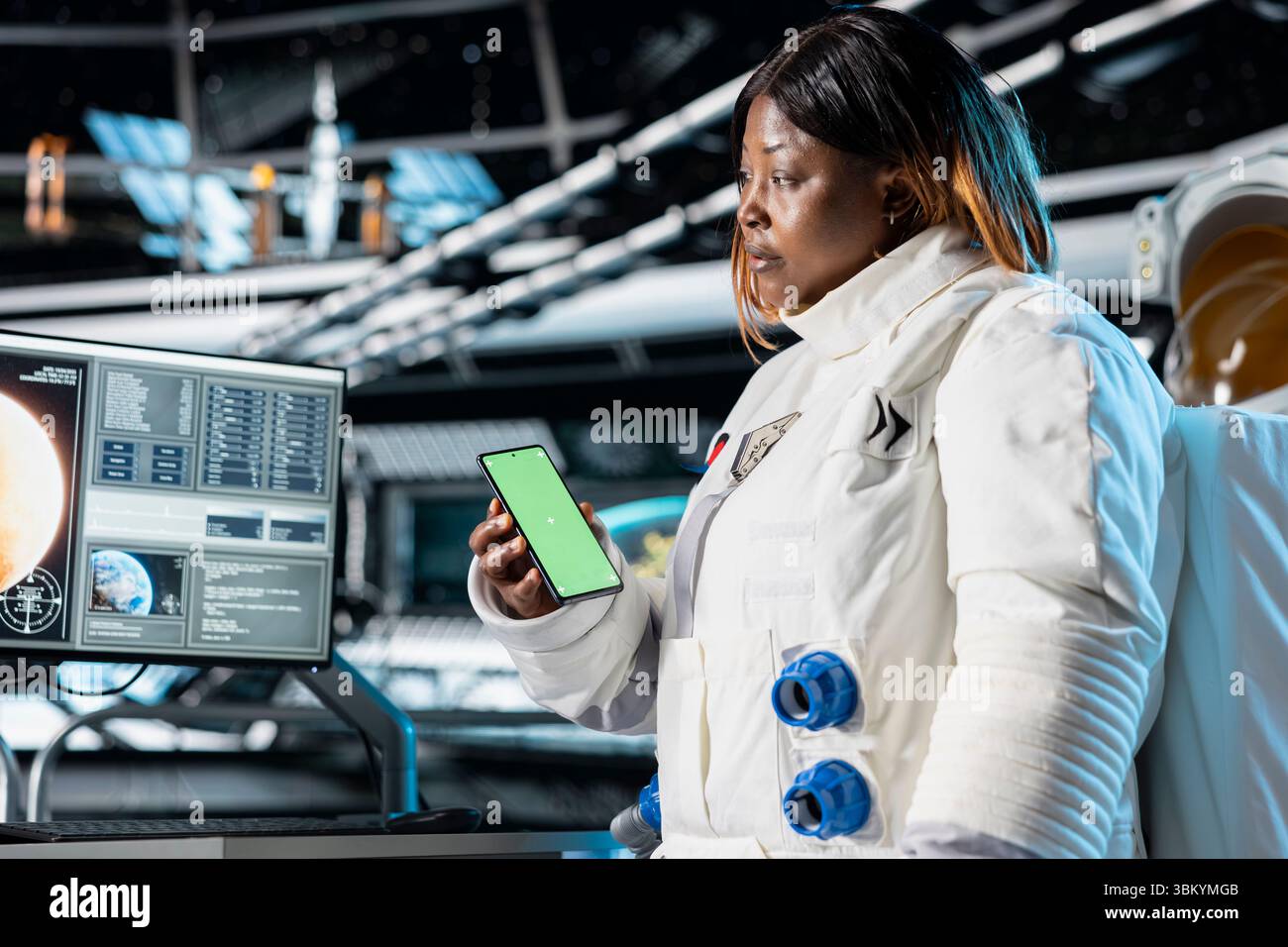 Female researcher doing key hi-res stock photography and images - Alamy