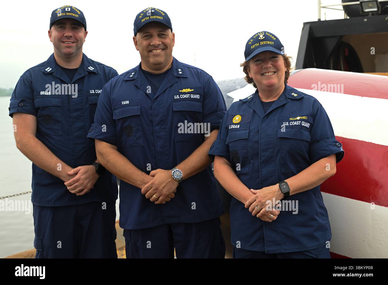 From left, U.S. Coast Guard Lt. Tyler Grills, Fifth Coast Guard ...