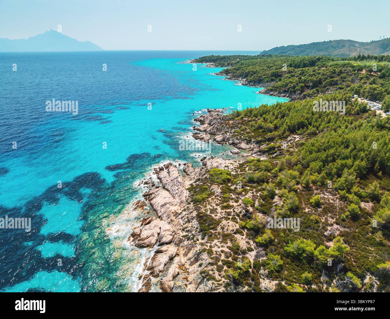 Paradise Kavourotripes Beach, Chalkidiki, Greece. Aerial view of ...