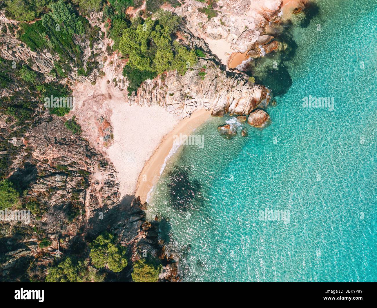 Paradise Kavourotripes Beach, Chalkidiki, Greece. Aerial view of ...