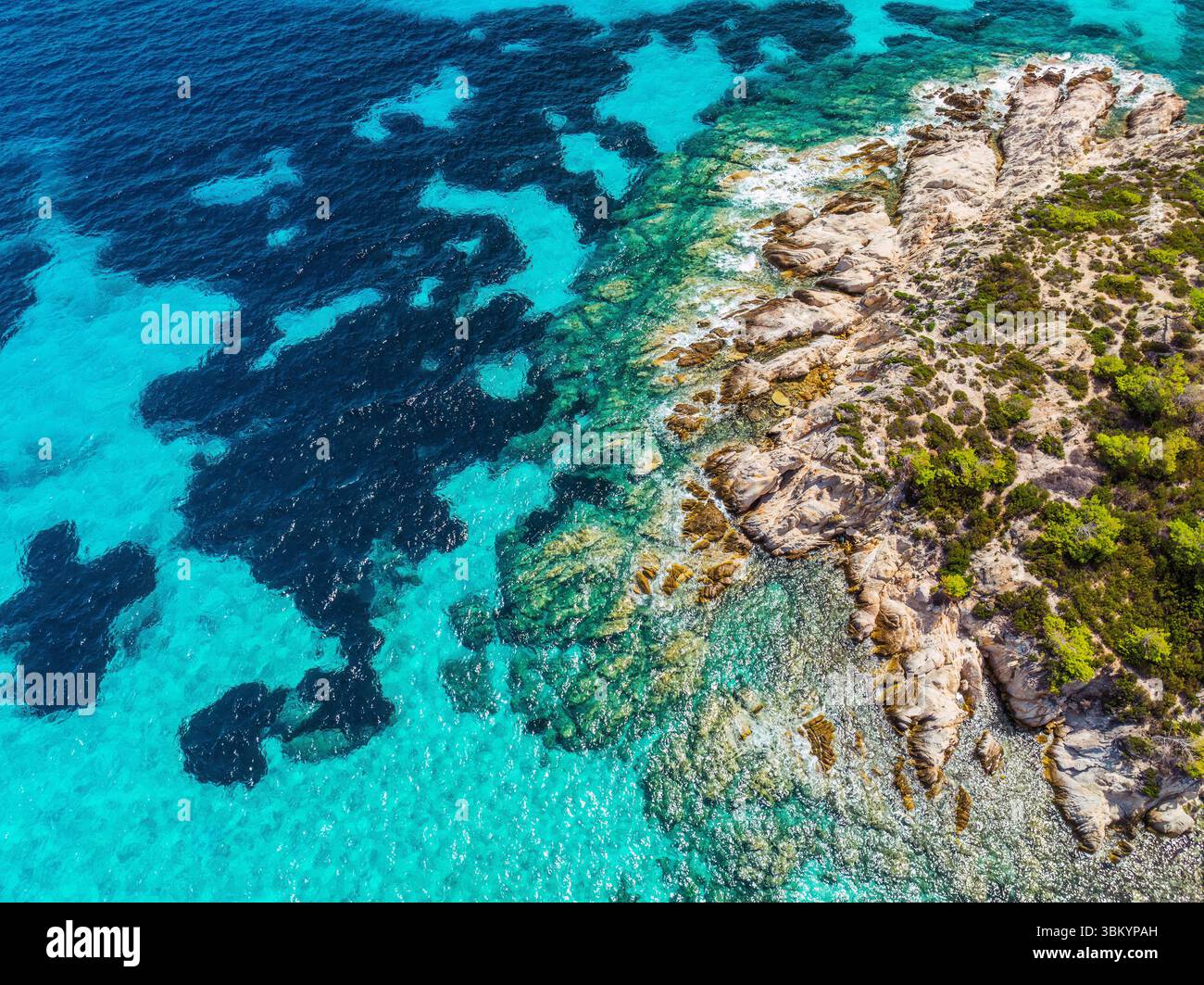 Paradise Kavourotripes Beach, Chalkidiki, Greece. Aerial view of ...