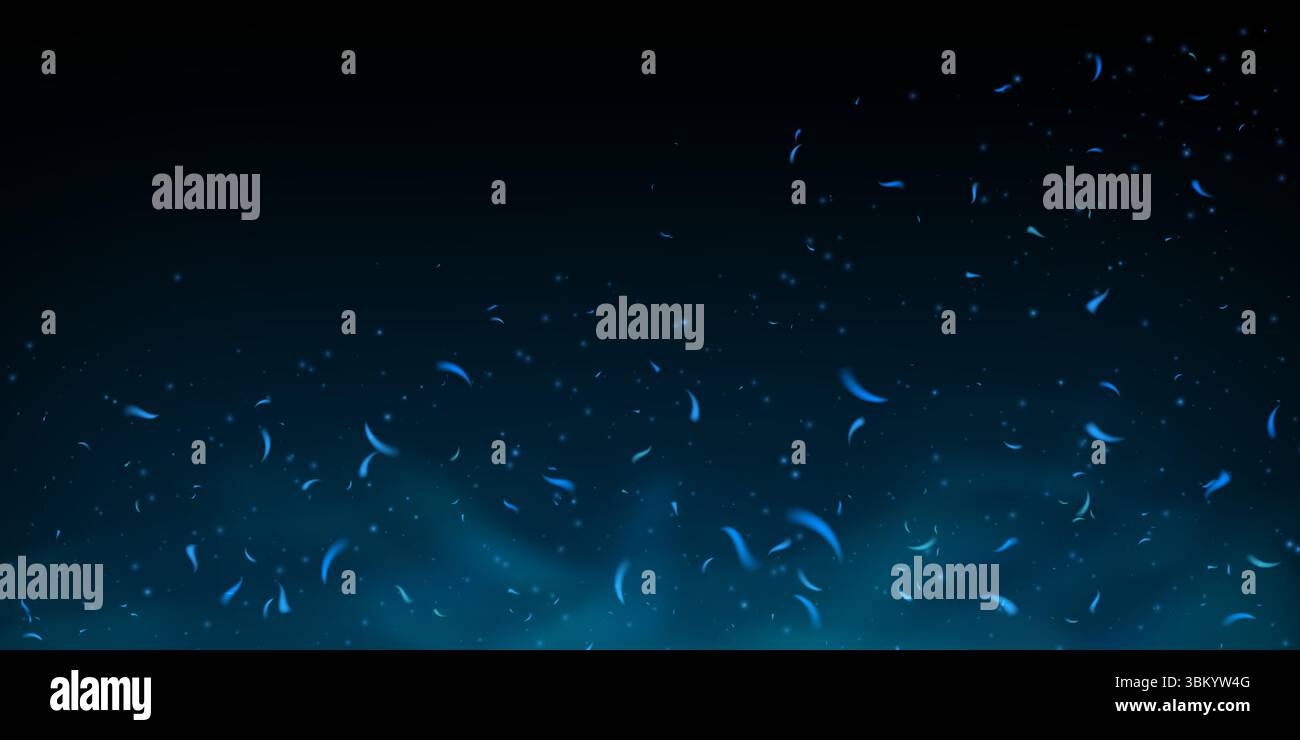Abstract blue fire and smoke background with glowing flame and ...