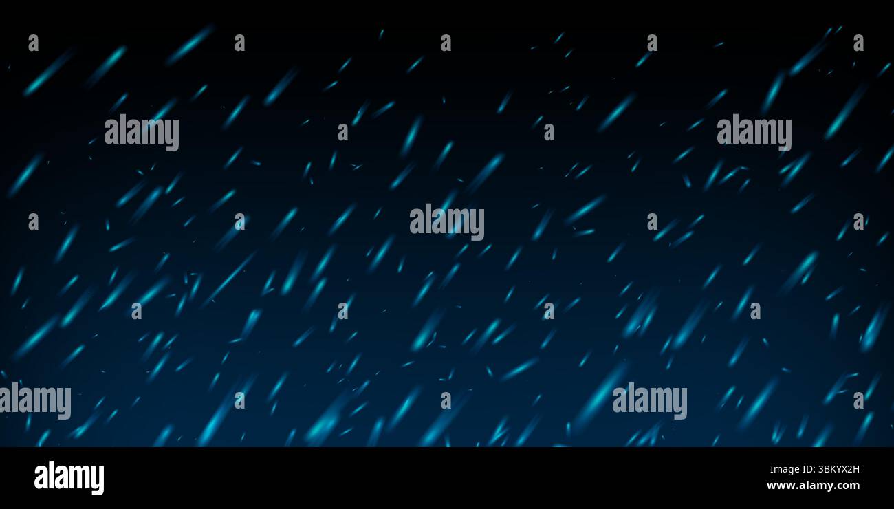 Blue flame and electric fire with smoke, sparkles and flying embers ...